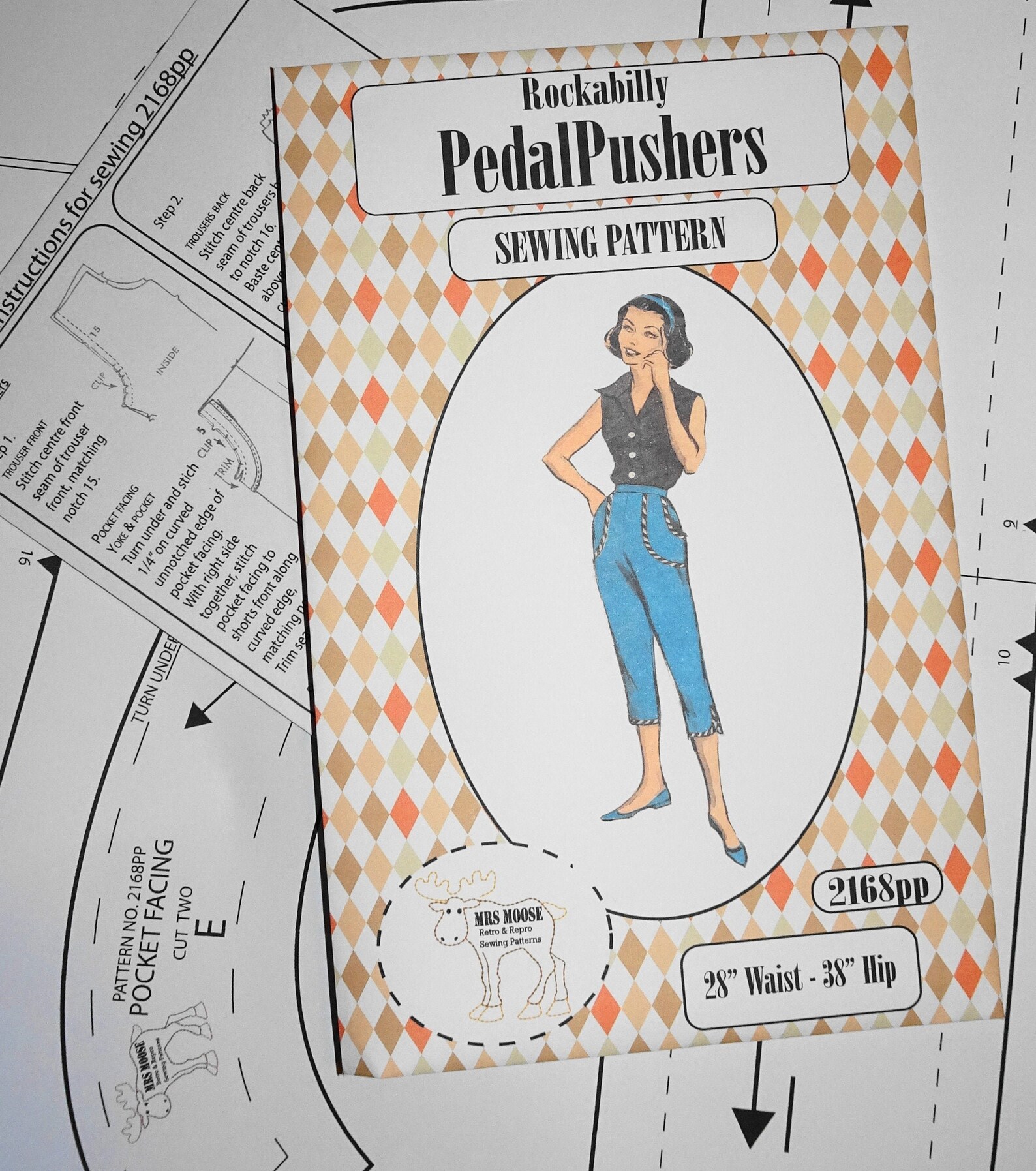 Repro vintage ROCKABILLY PEDAL PUSHERS sewing pattern paper | Etsy
