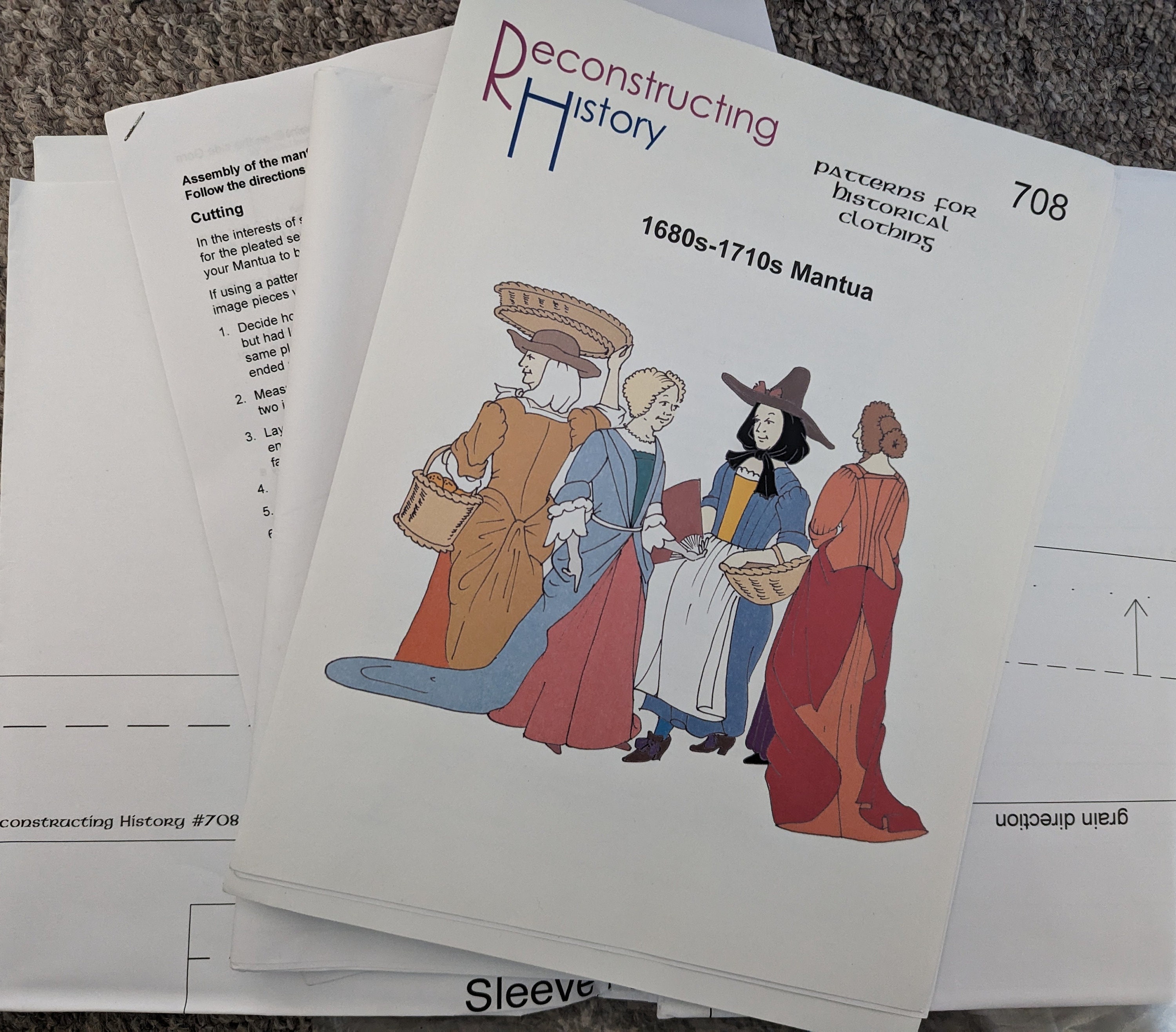 Reconstructing History Sewing Pattern for 1680 1710 MANTUA Women's Gown ...