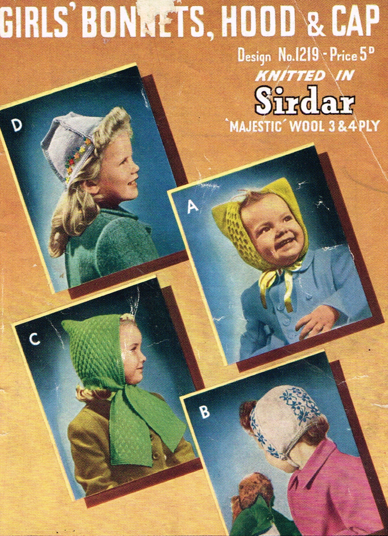 Vintage Baby Bonnets and Girls Hat Knitting Pattern PDF - Etsy