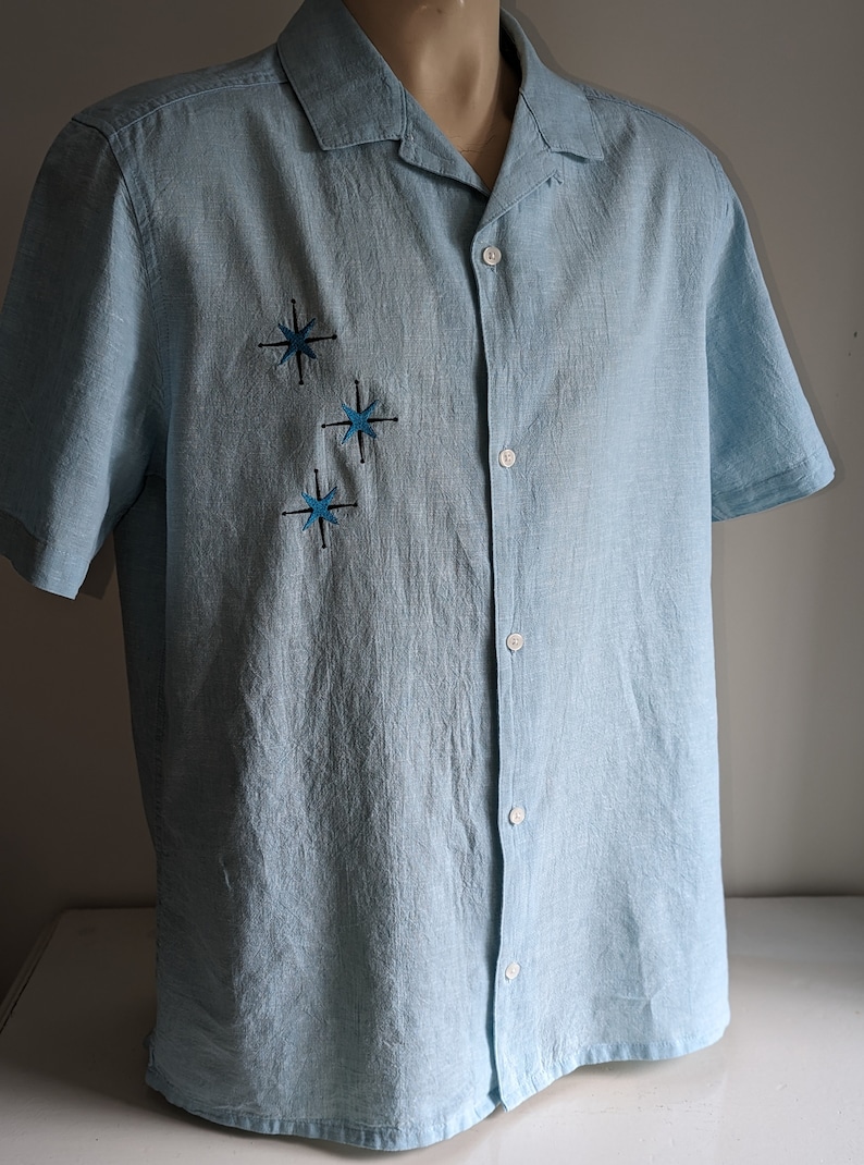 Custom Repro Rockabilly Atomic Pattern Mid-century Style Mens Short ...