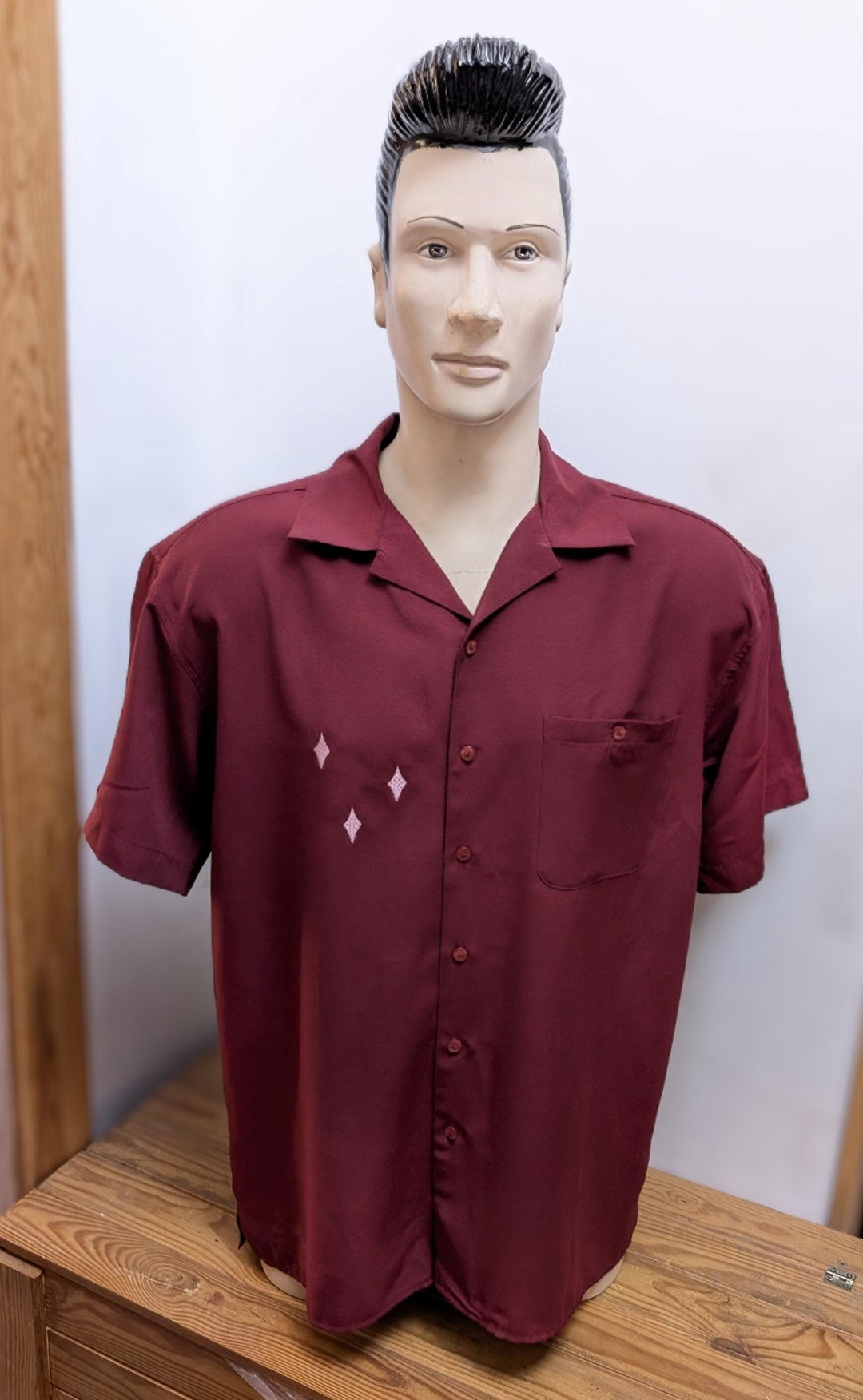 Ruby Red Custom Repro Rockabilly Diamond Atomic Pattern Mid-century ...