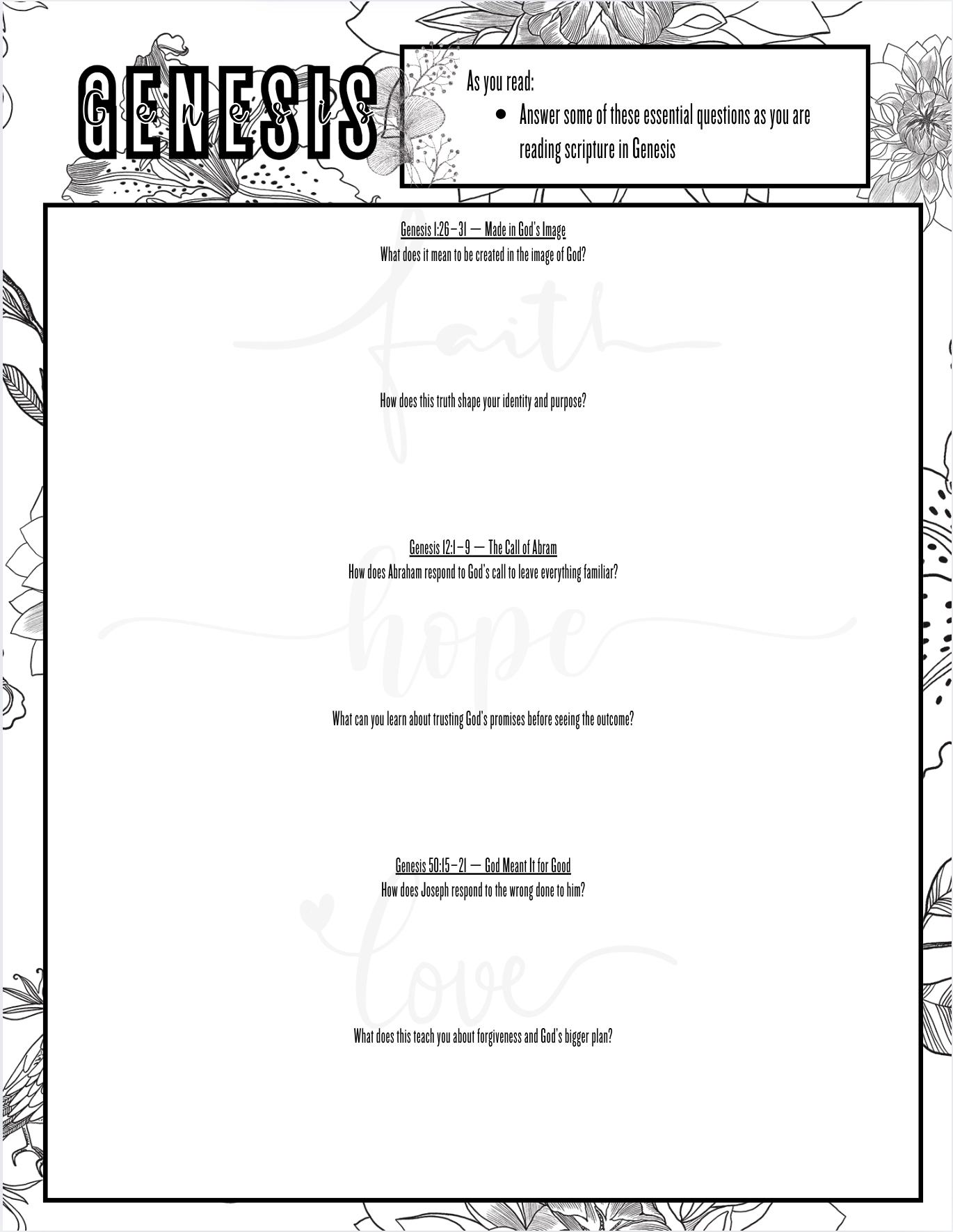 Printable New Testament Bible Study Journal: Black & White Workbook ...