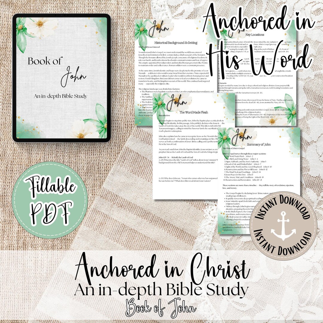 John Bible Study Printable – 93-page Scripture Workbook | In-depth ...