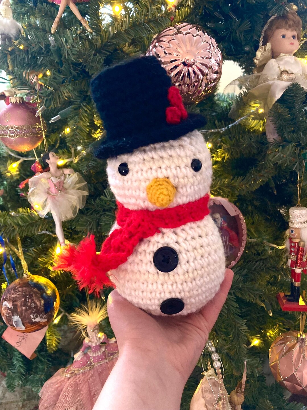 Handmade Crochet Snowman: Meet Ice Cream the Snowman, a Medium-sized ...