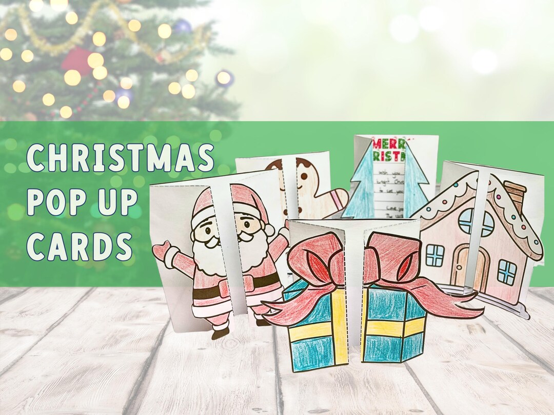 5 Foldable Pop up Christmas Cards: DYI Paper Activity for Kids ...