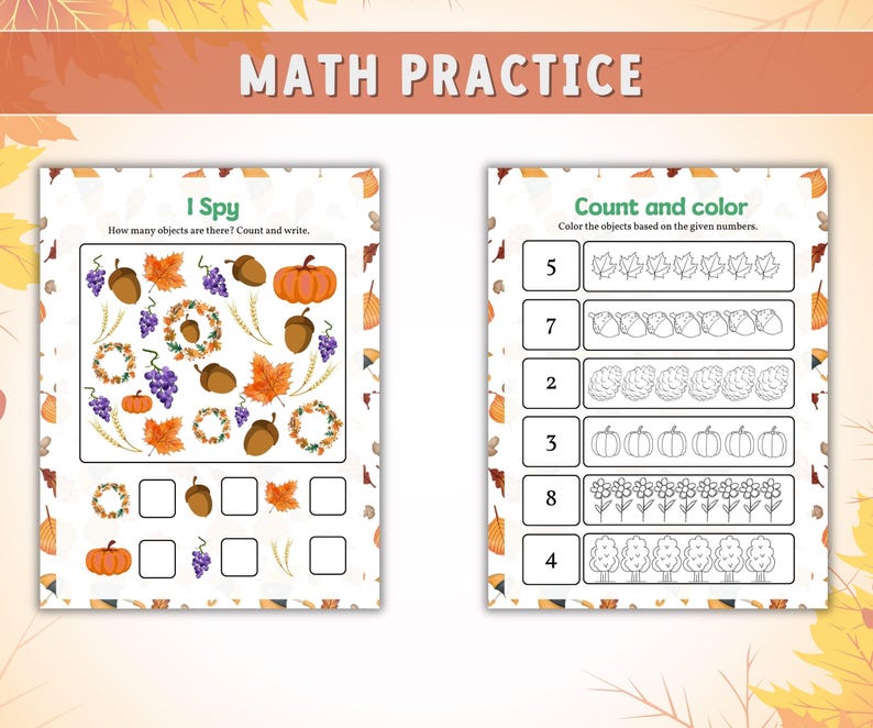 Autumn Activity Pack for Kids: 40 No-prep Printable Worksheets and ...