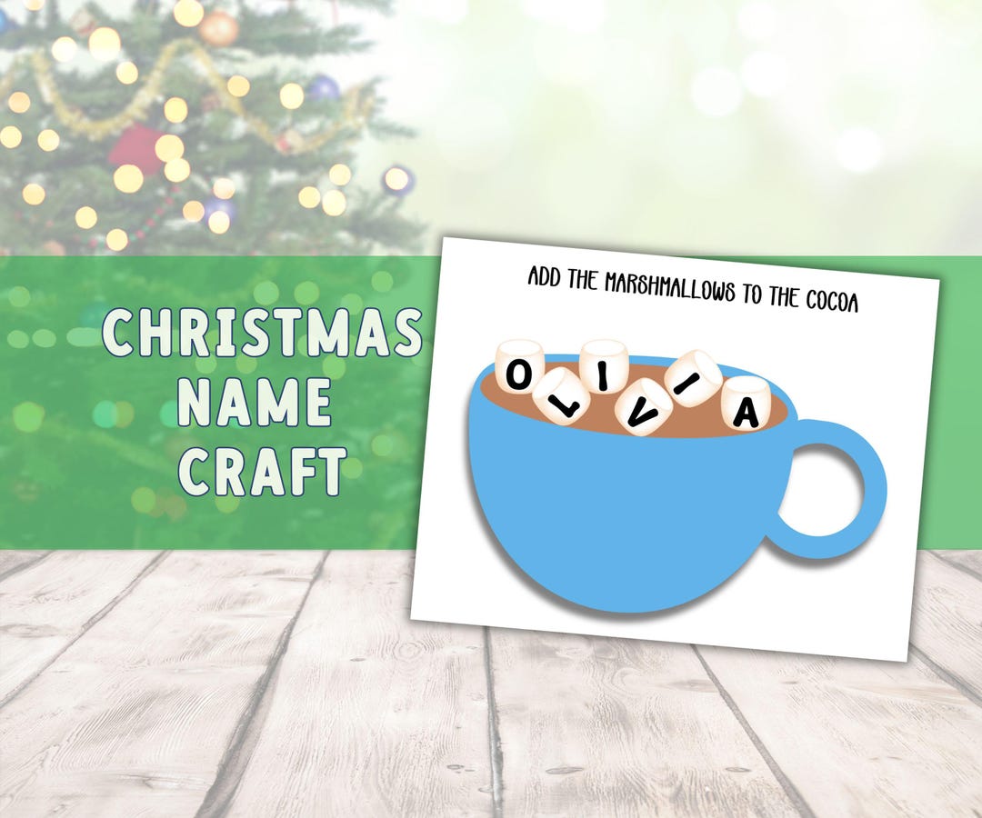 Winter Name Craft Marshmallows for Toddlers & Preschool Kids (printable ...