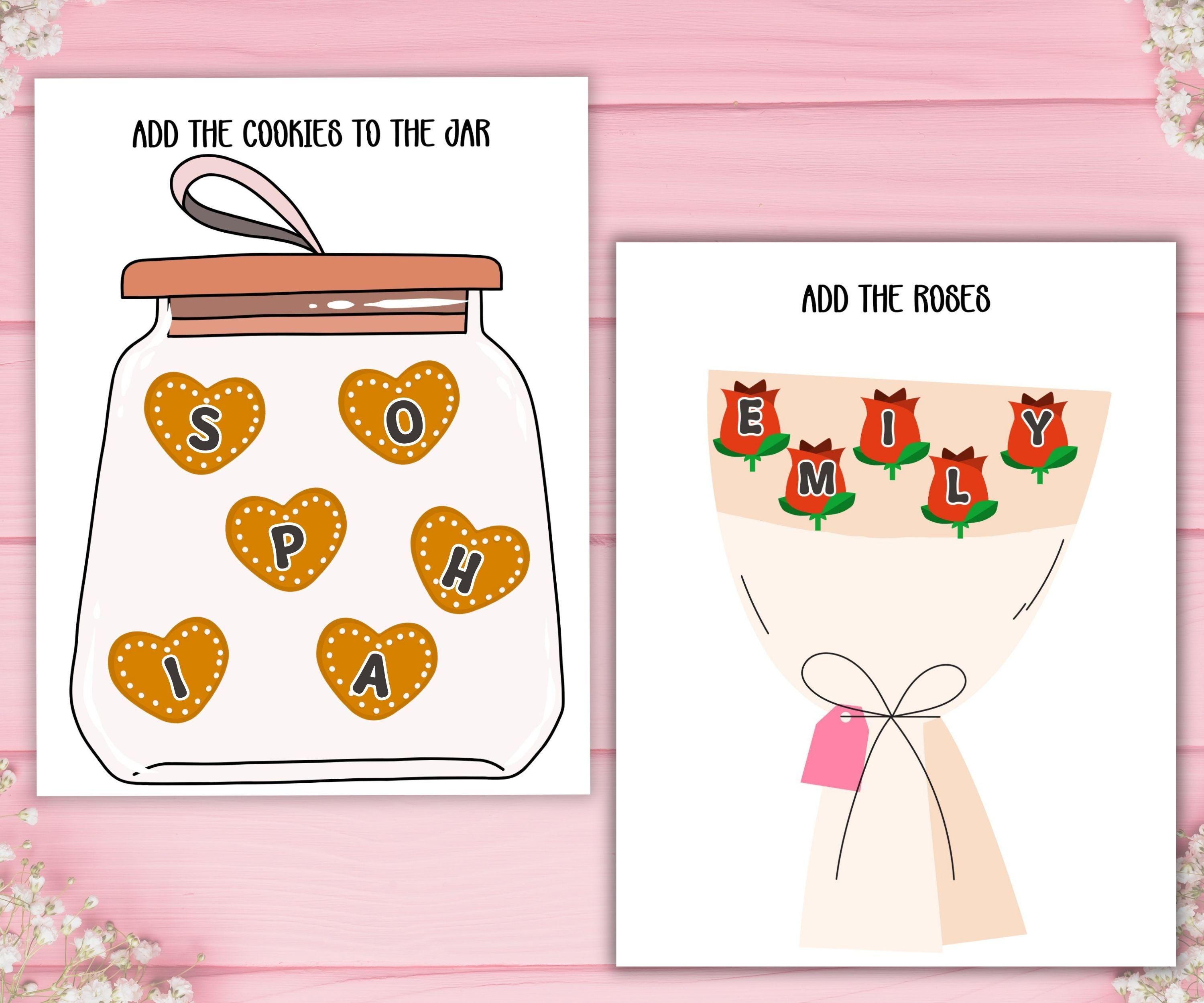 5 Valentine's Day Name Crafts Pack: Cut and Paste Activities for ...