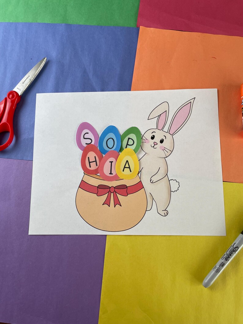 Easter Name Craft: Cut and Paste Activity for Preschool and ...