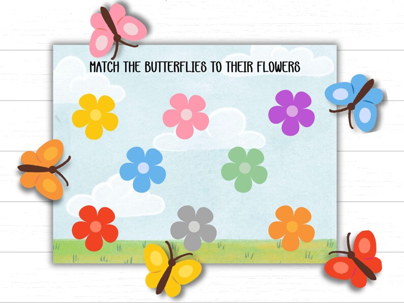 Color Matching Activity: Flowers & Butterflies - Toddler Learning ...