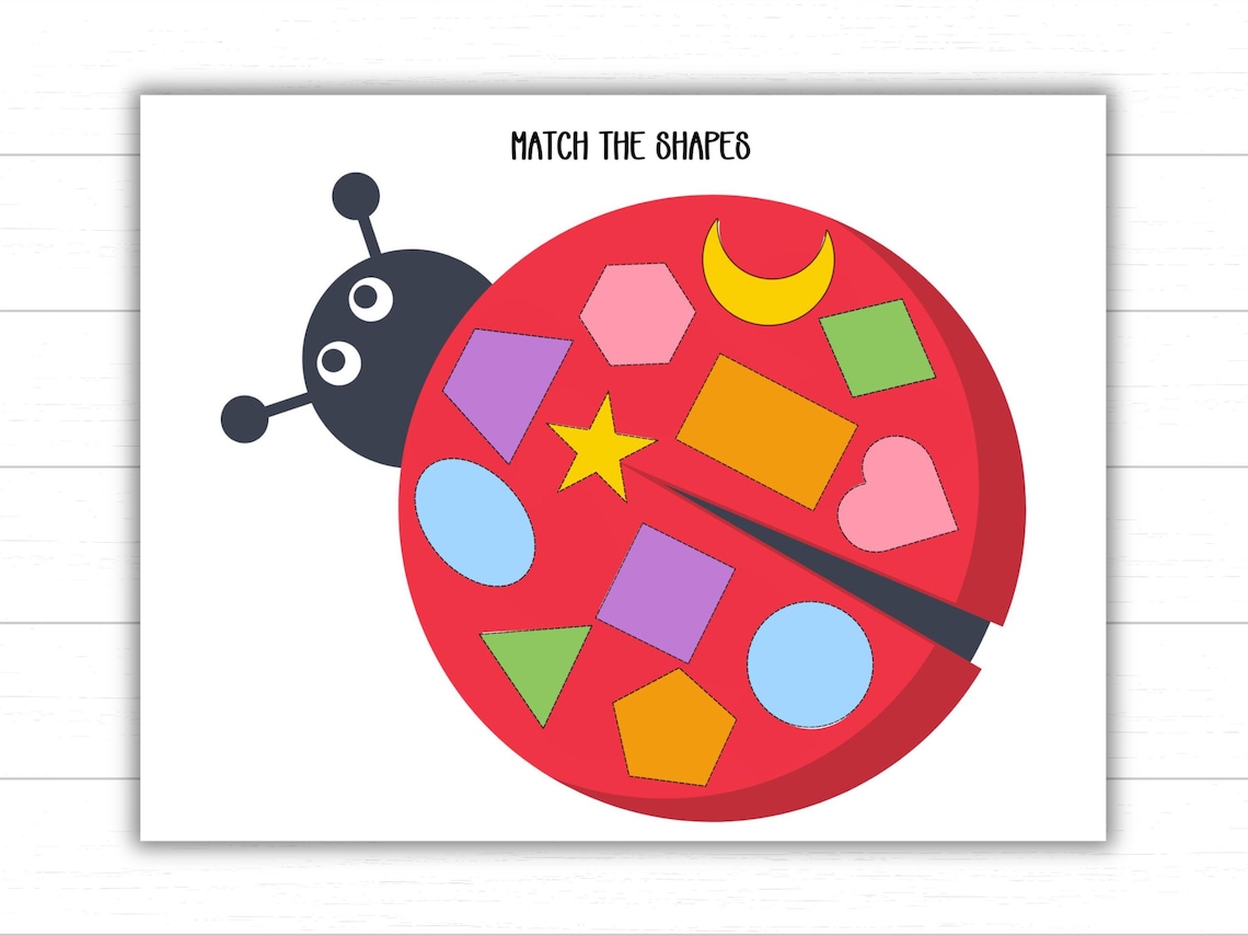 Ladybug Shapes Matching Activity: Toddler Busy Book Printable (PDF ...