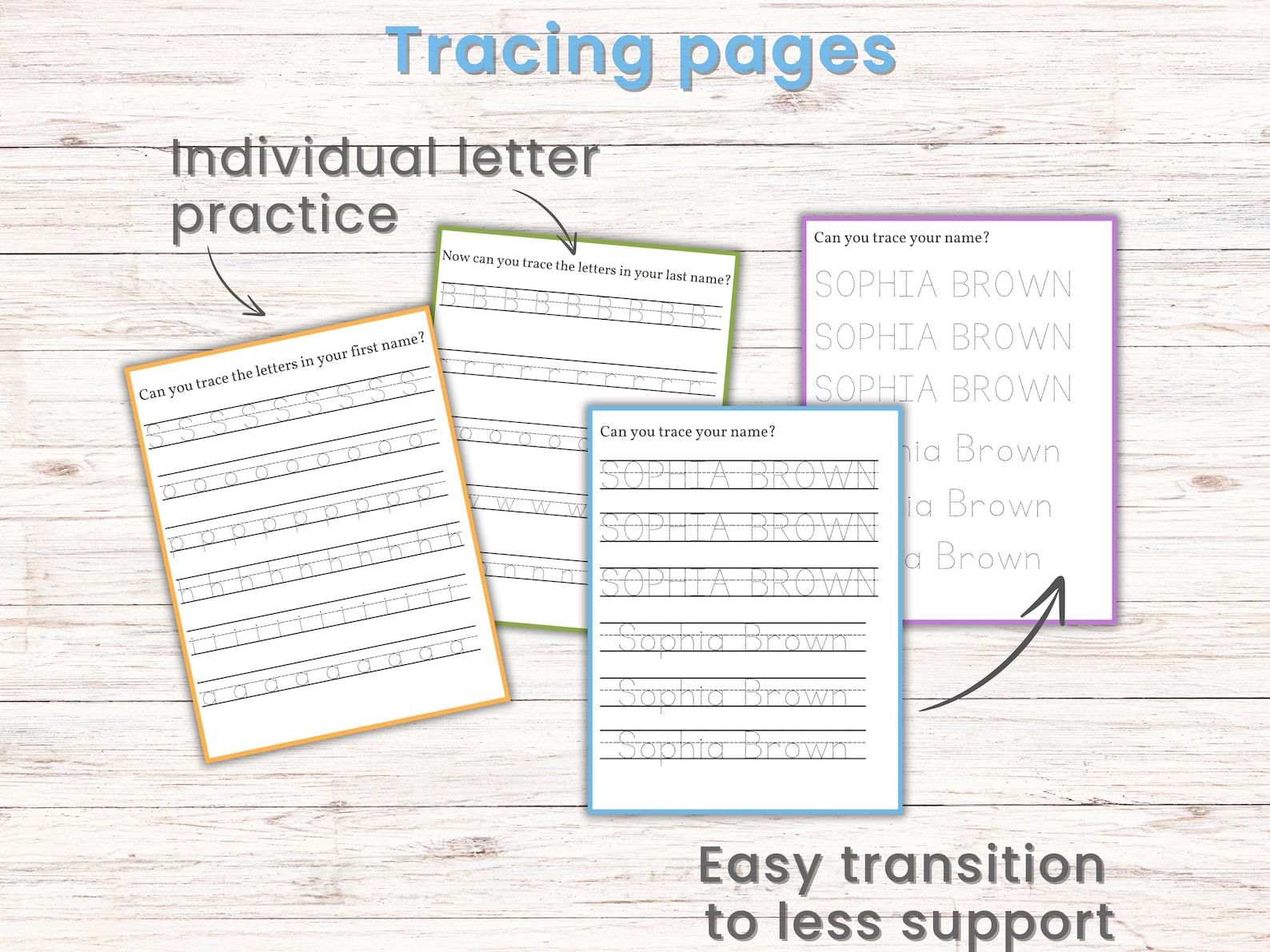 Editable Name Tracing Worksheets Pack: Preschool Name Practice (canva ...