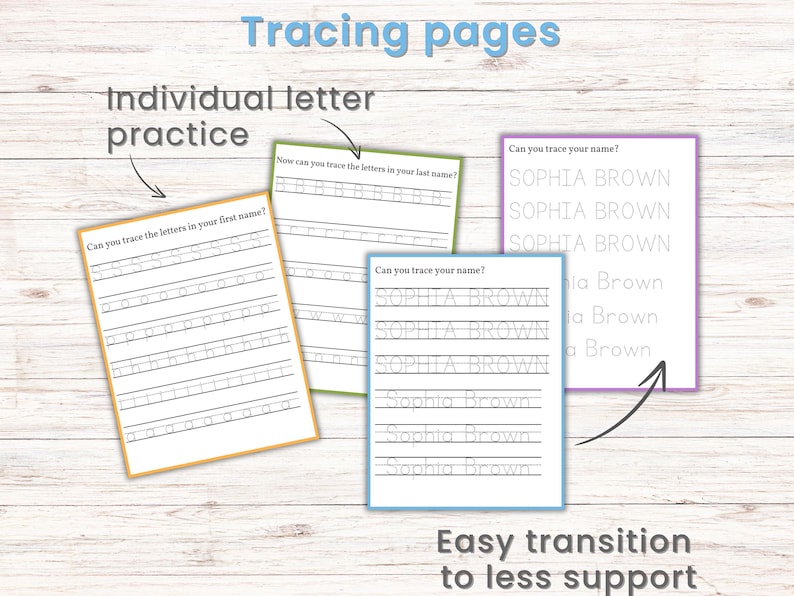 Editable Name Tracing Worksheets Pack: Preschool Name Practice (canva ...