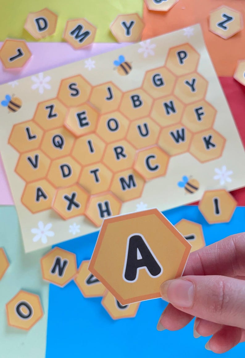 Beehive Alphabet Matching Activity: Toddler Learning Printable (digital ...