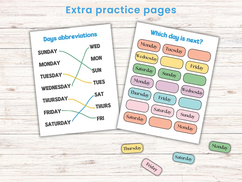 Days of the Week Worksheets for Preschool, Pre-k, Kindergarten ...