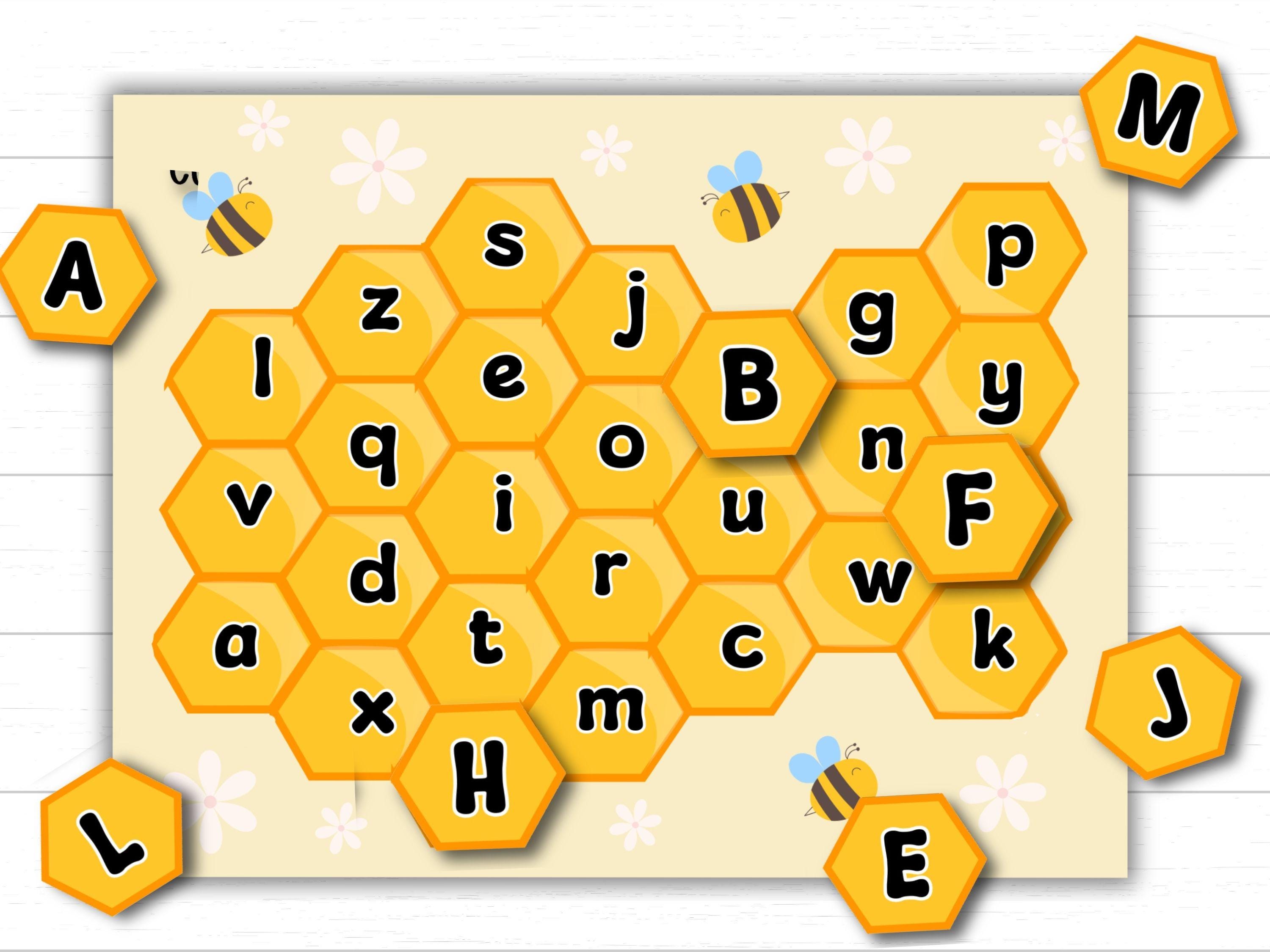 Beehive Alphabet Matching Activity: Toddler Learning Printable (digital ...
