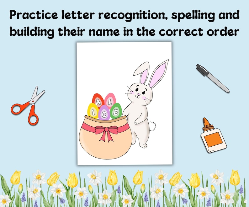 Easter Name Craft: Cut and Paste Activity for Preschool and ...