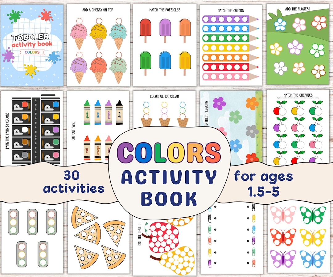 Toddler Color Learning Activity Book: Preschool Printable Worksheets ...