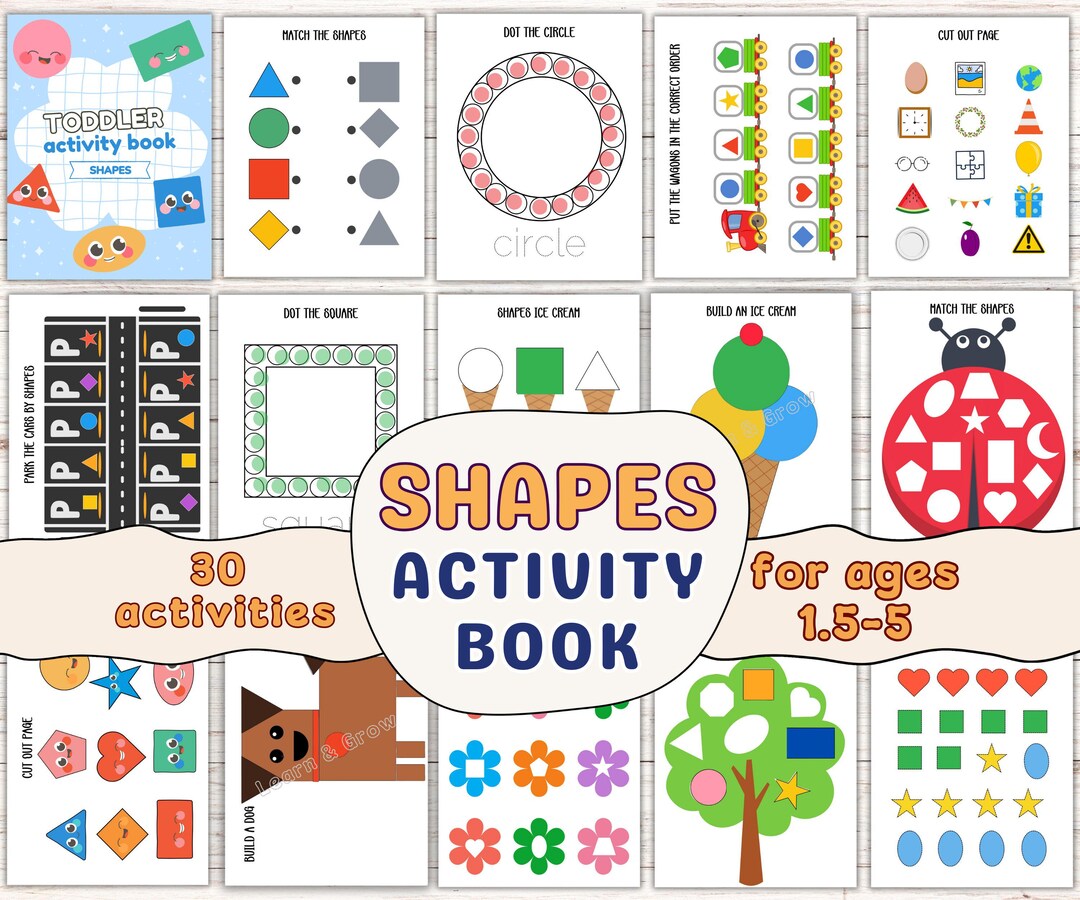 Toddler Shapes Activity Book: Printable Learning Worksheets (PDF ...