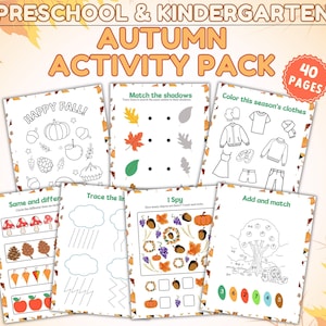 Autumn Activity Pack for Kids: 40 No-prep Printable Worksheets and ...