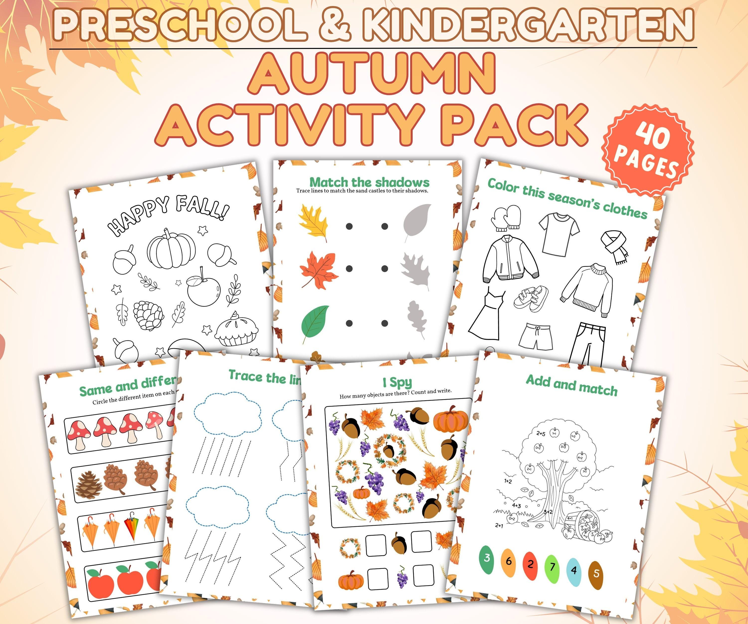 Autumn Activity Pack for Kids: 40 No-prep Printable Worksheets and ...