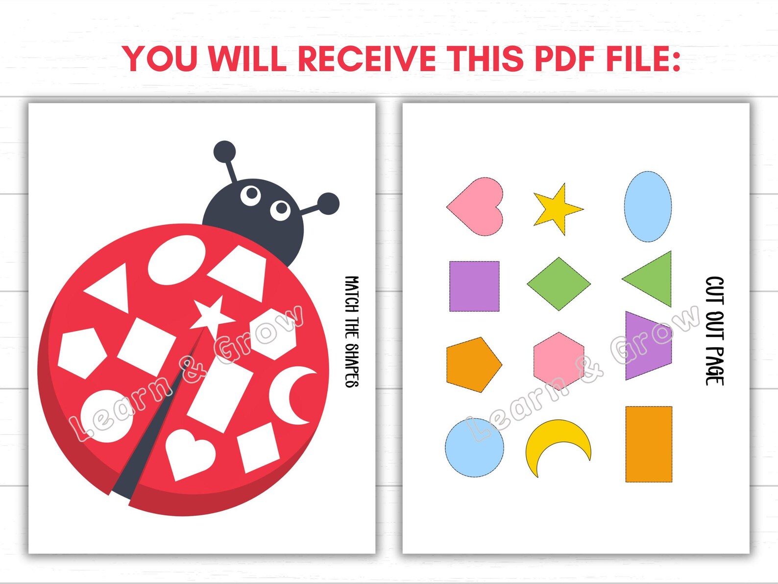 Ladybug Shapes Matching Activity: Toddler Busy Book Printable (PDF ...