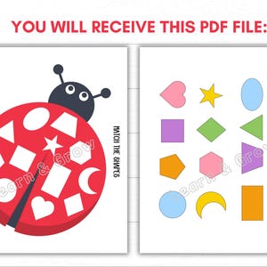 Ladybug Shapes Matching Activity: Toddler Busy Book Printable (PDF ...