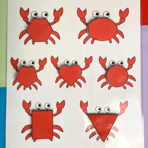 Crab Shape Matching Activity: Summer Ocean Theme Printable (PDF ...