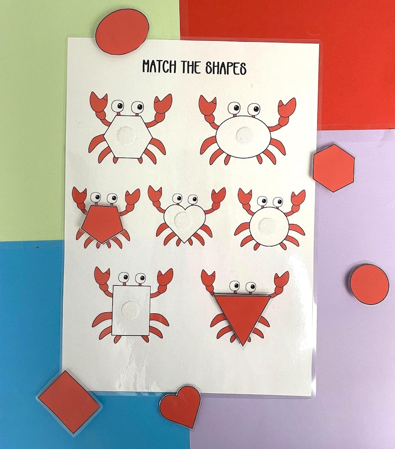 Crab Shape Matching Activity: Summer Ocean Theme Printable (PDF ...
