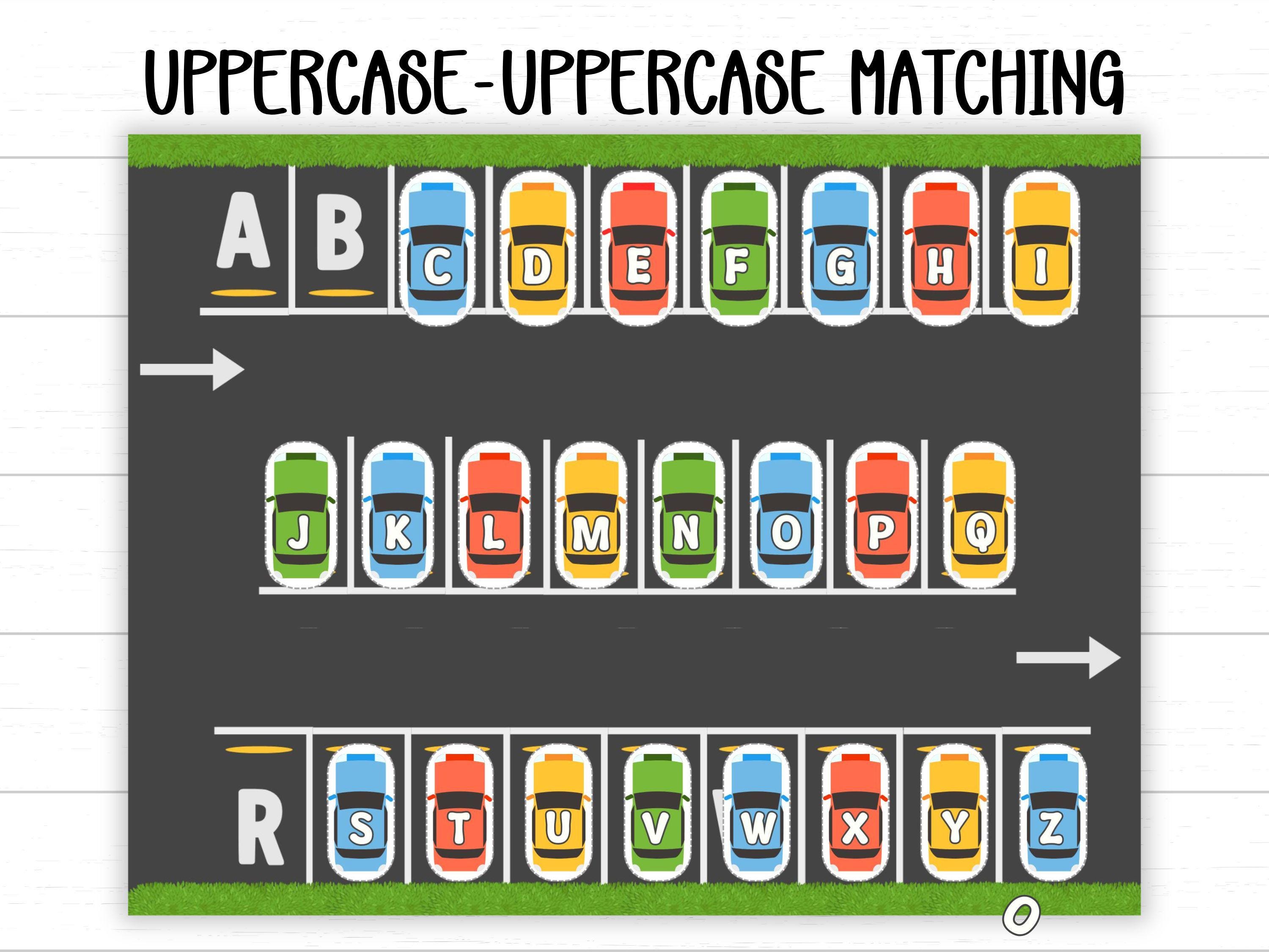 Car Alphabet Matching Game: Printable Parking Lot Activity (uppercase ...
