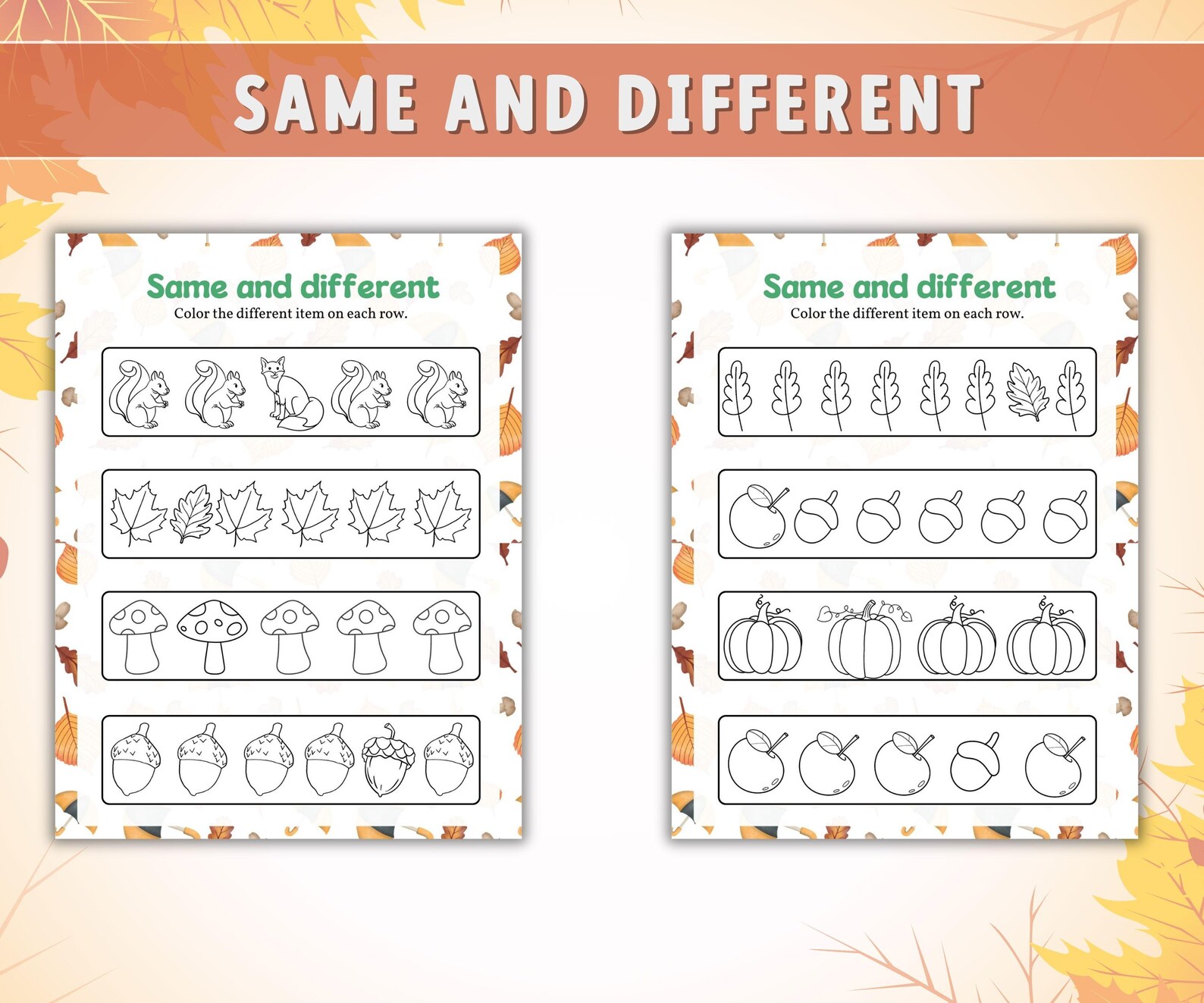 Autumn Activity Pack for Kids: 40 No-prep Printable Worksheets and ...