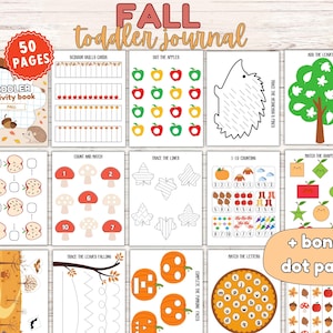 Fall Toddler Learning Journal: 50 Autumn Activities for Preschool ...