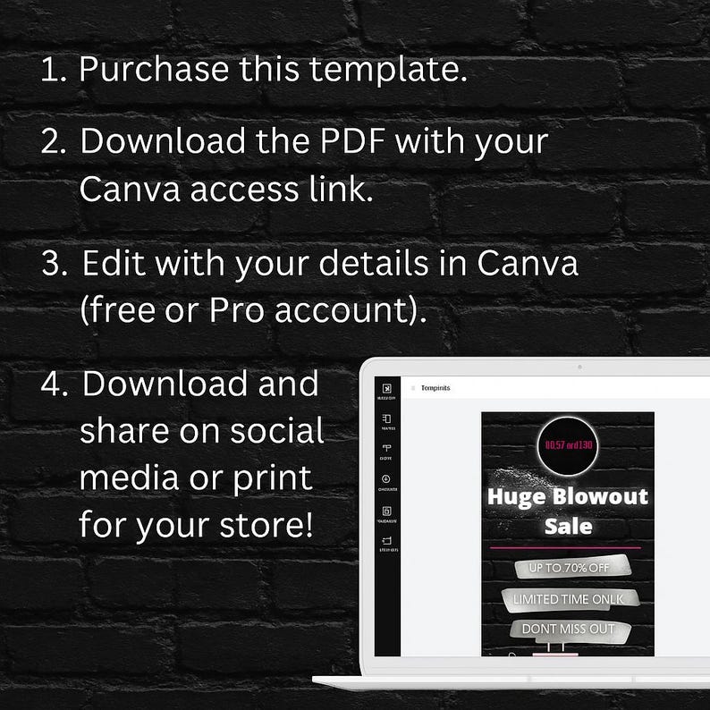 Huge Blowout Sale Flyer | Editable Canva Template | Boutique Fashion ...