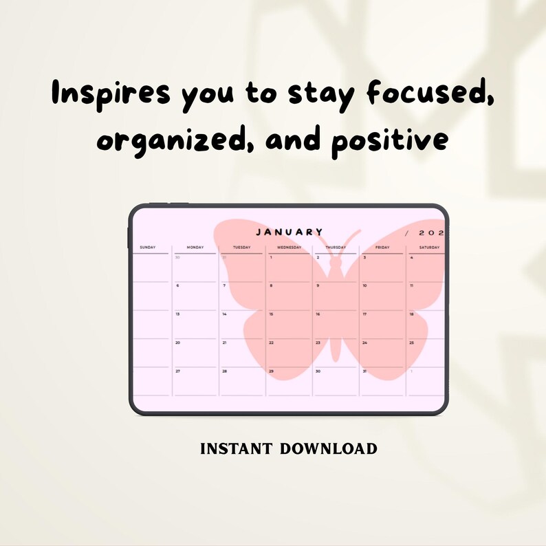 2025 Butterfly Calendar Printable – Monthly Planner (PDF A4 Size) - Etsy