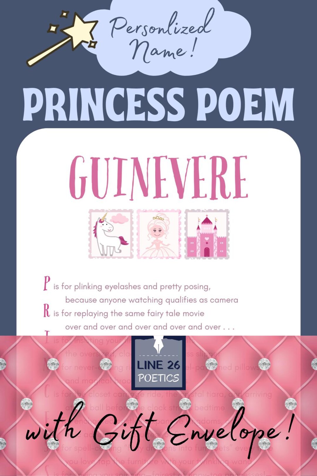 PRINCESS POEM PRINT: Personalized Name Wall Art Poems for Kids ...