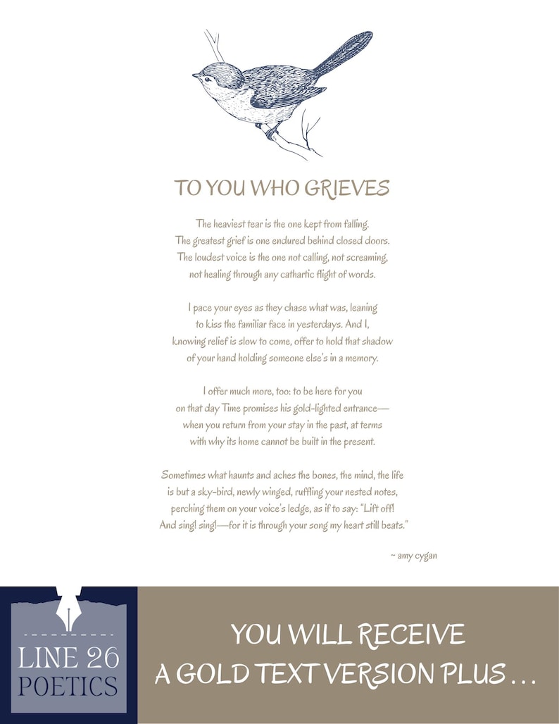 PRINTABLE GRIEF POEM to You Who Grieves Gift Print Someone Grieving a ...