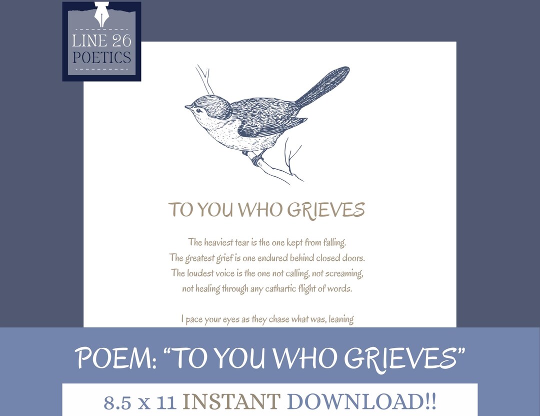 PRINTABLE GRIEF POEM to You Who Grieves Gift Print Someone Grieving a ...