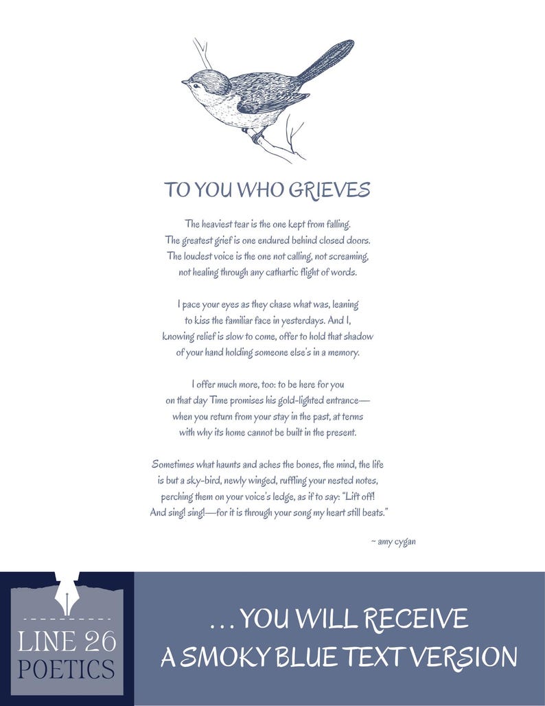 Printable Grief Poem. to You Who Grieves Gift Print for Someone ...