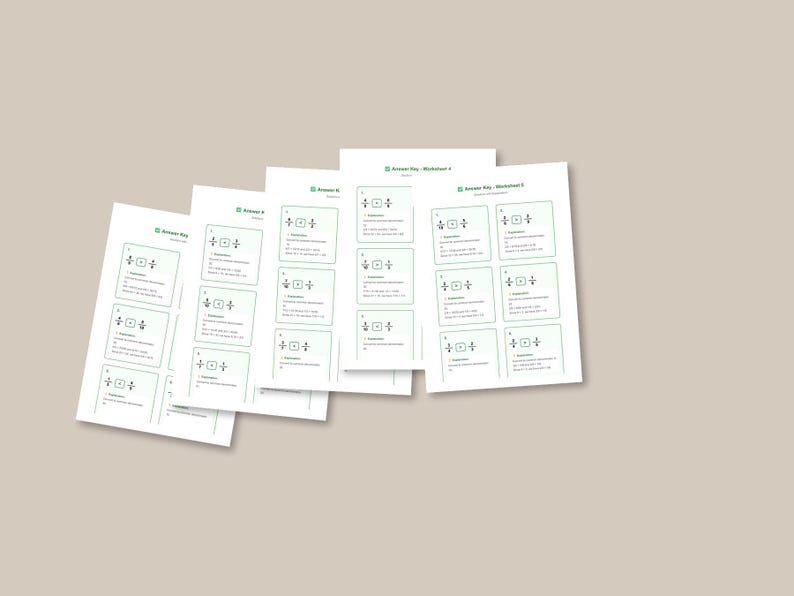 Year 3 Fraction Comparison Worksheets With Answer Keys | Compare ...