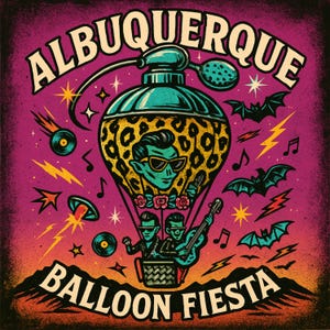 Albuquerque Balloon Fiesta T-shirt - Retro Rockabilly Graphic Tee ...