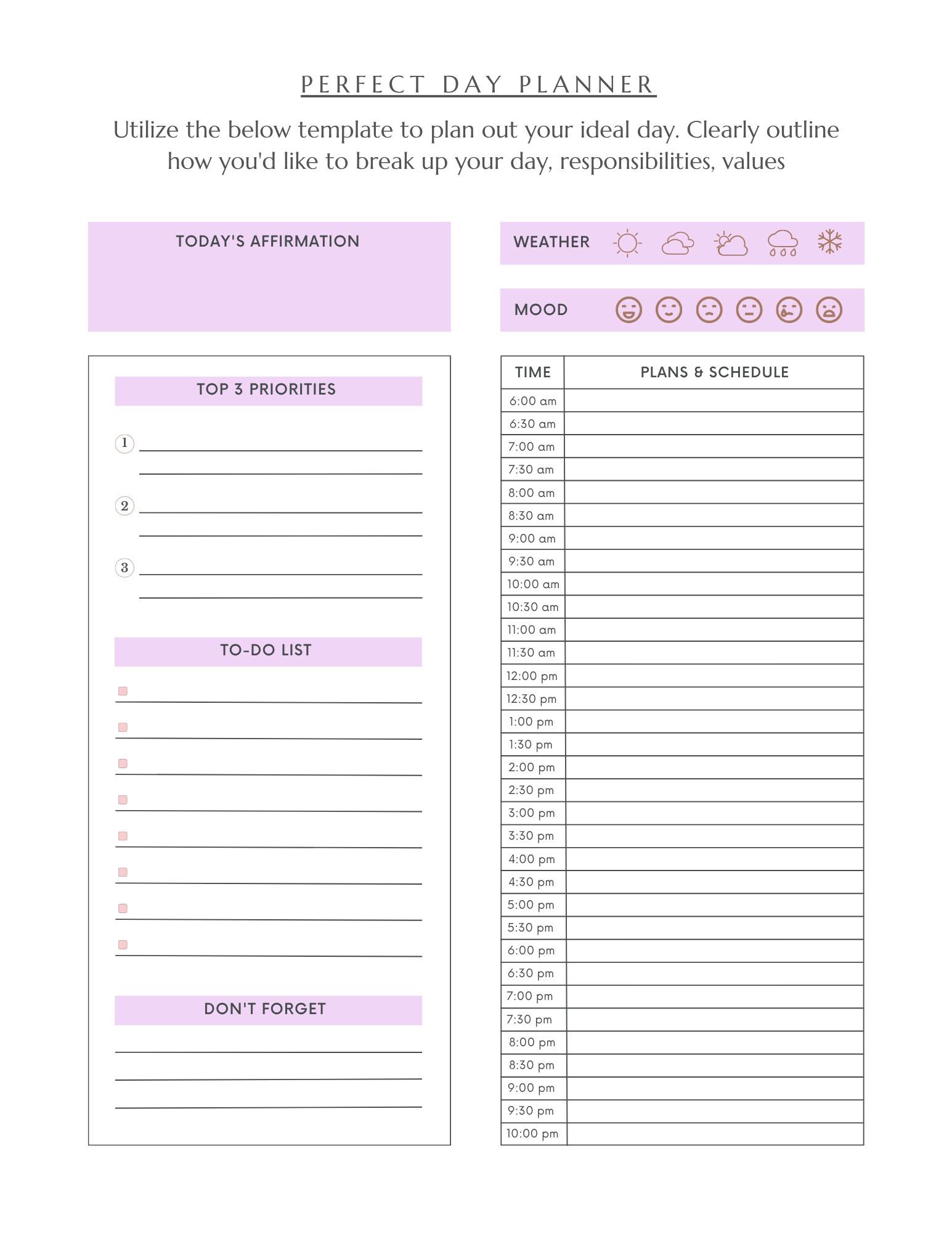 Printable Work Time Planner PDF | Daily & Weekly Time Blocking ...