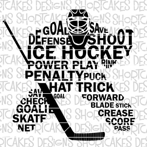 Ice Hockey Goalie Text Art Digital Download Svg/png/jpeg/dxf - Etsy Canada