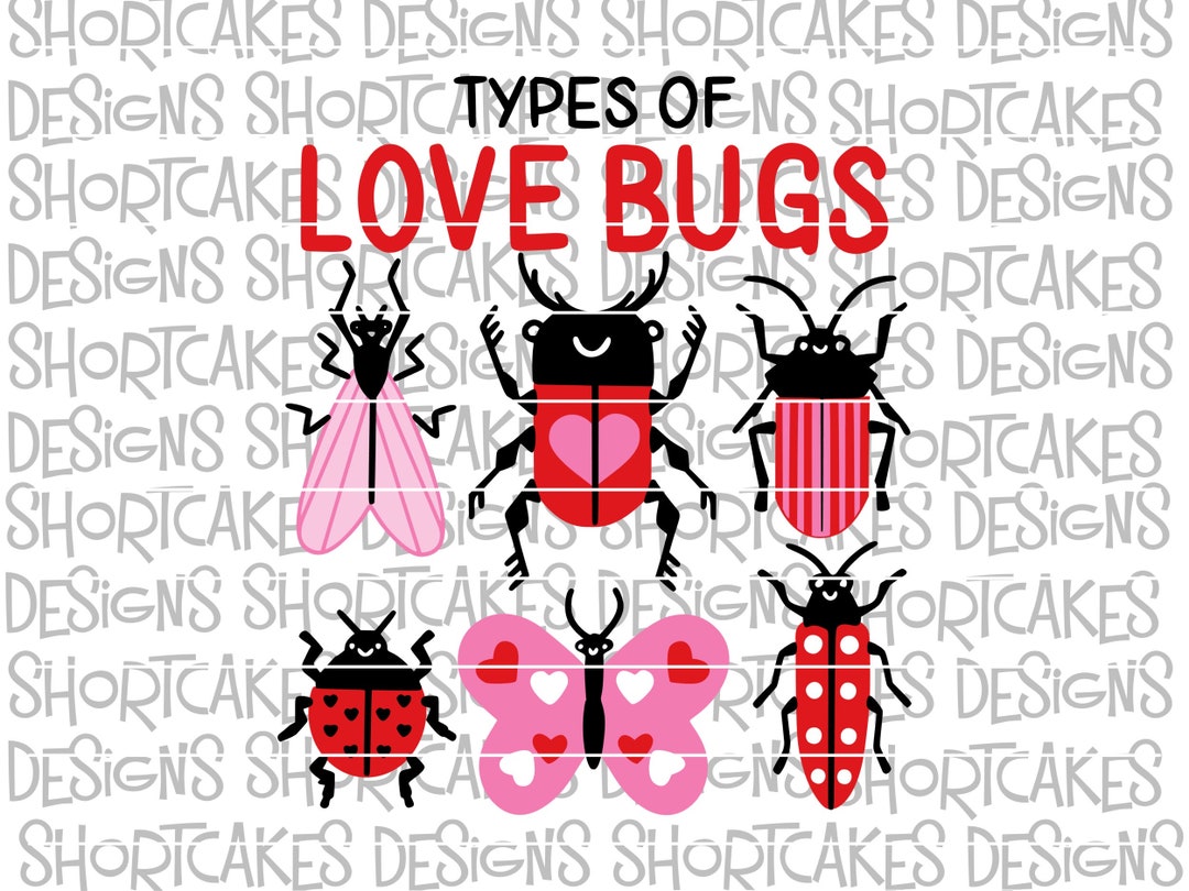 Types of Love Bugs Valentine's Day Digital Download Svg/png/jpeg/dxf - Etsy