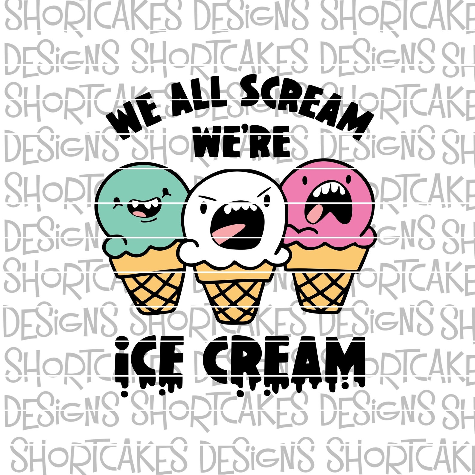 We All Scream We're Ice Cream Digital Download - Etsy