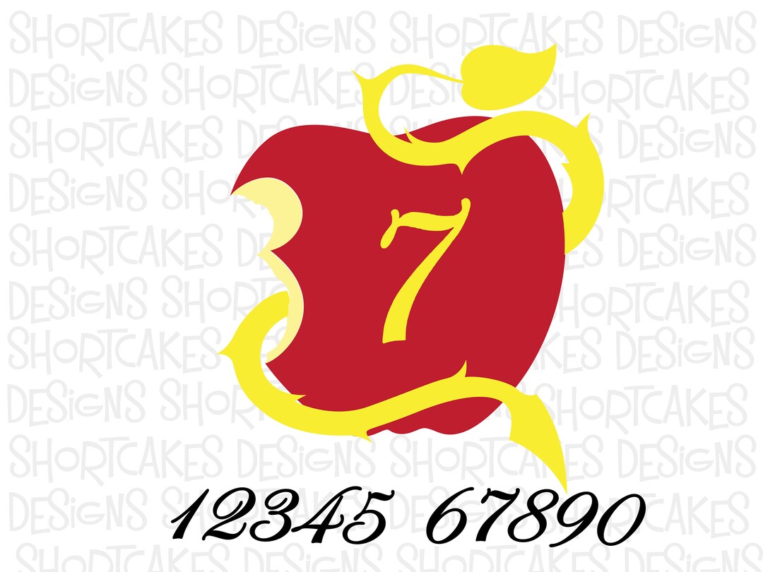 Descendants Apple With Numbers Digital Download Svg/png/jpeg/dxf - Etsy UK