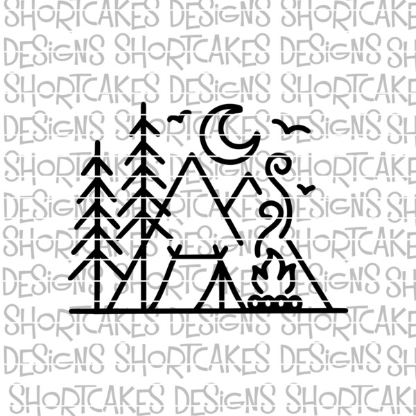 Camping Scene - Etsy