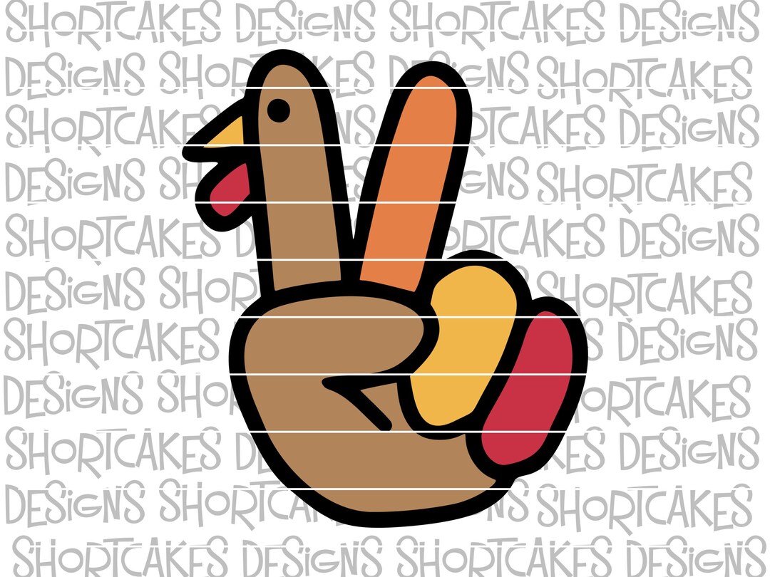 Turkey Hand Peace Sign Thanksgiving Digital Download Svg/png/jpeg/dxf ...