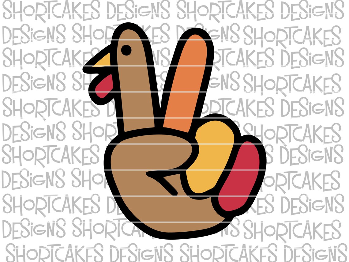Turkey Hand Peace Sign Thanksgiving Digital Download - Etsy