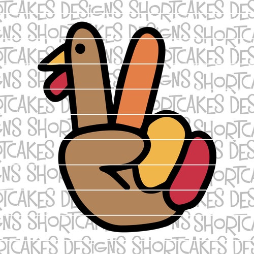 Peace Sign Turkey Hand SVG Fall Cutting Files Thanksgiving - Etsy