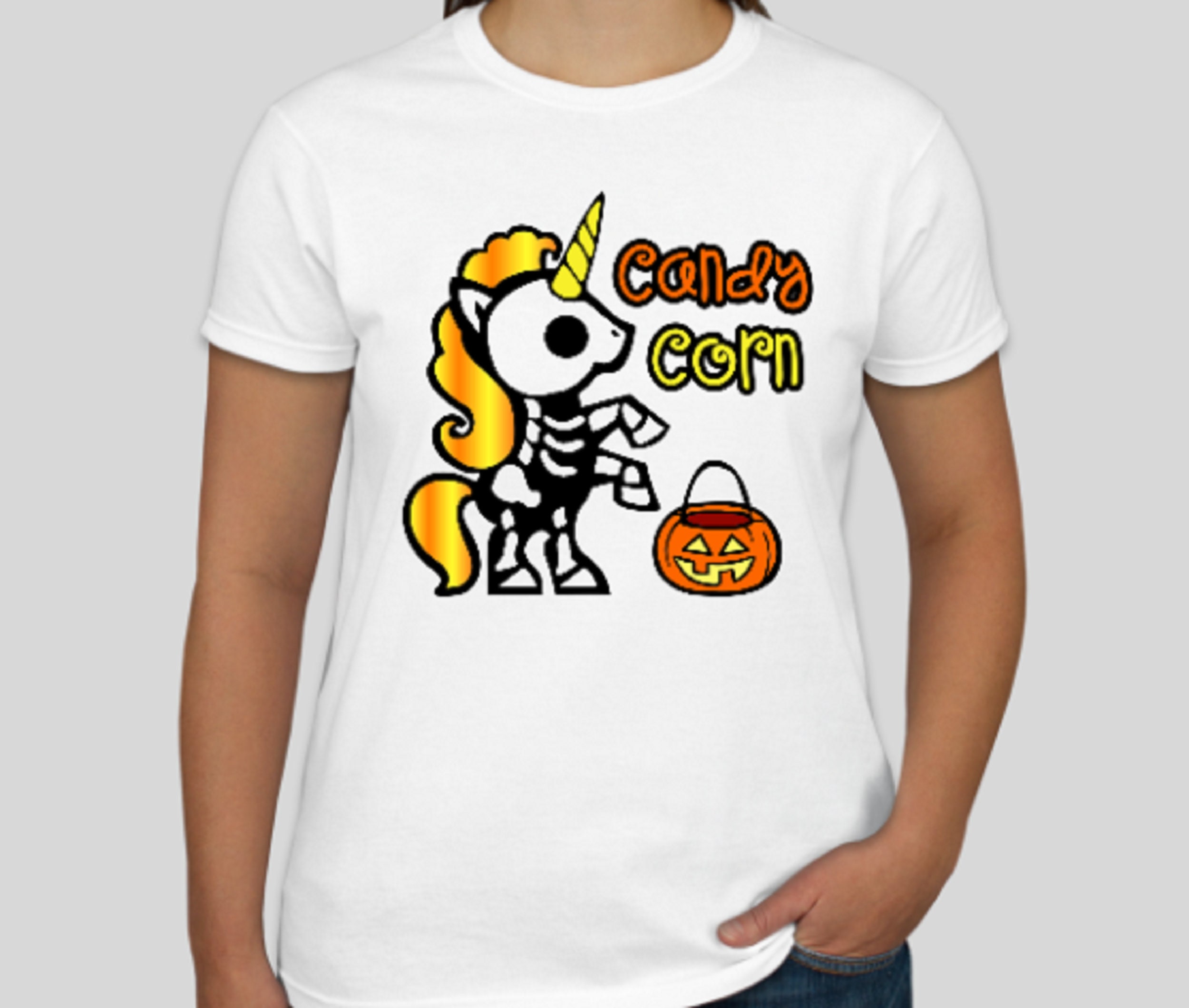 Candy Corn Halloween Unicorn Skeleton Halloween Digital File | Etsy